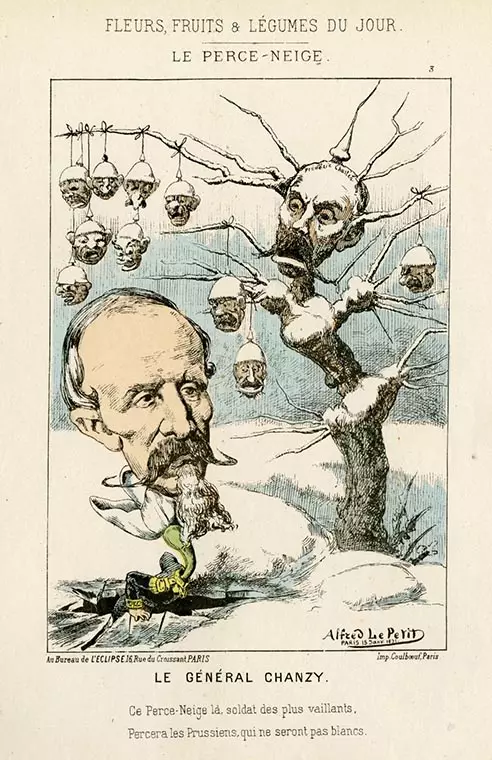 Fleurs ، Fruits & Légumes du Jour ، ورقة من مطبوعات كاريكاتورية لألفريد لو بيتي (1841-1909) من عام 1871