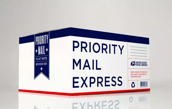 Redesign přepravního boxu Priority Mail Express od Grand Army