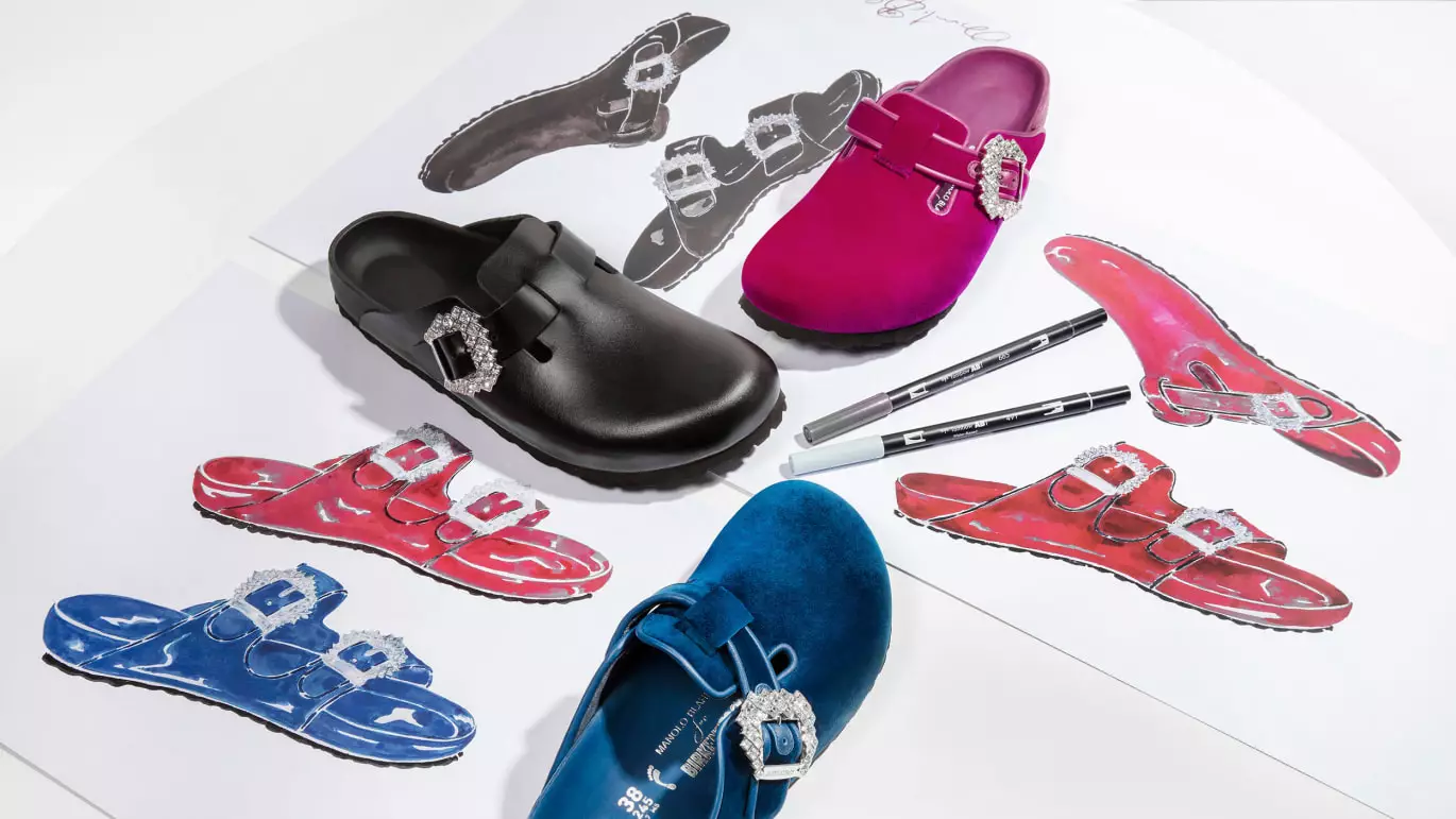 Lukso Renkontiĝas Funkcion en la Manolo Blahnik x Birkenstock Kolekto