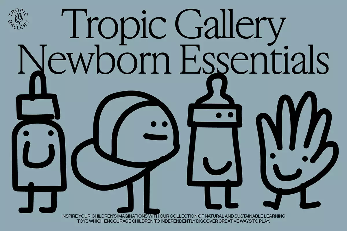 Tropic Gallery's Nostalgic, Cartoony Identity e etsa hore ho be monate ho reka ka mokhoa o tsitsitseng 92_10