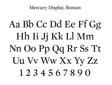 Hoefler & Frere-Jones, Mercury Display, Roman;
