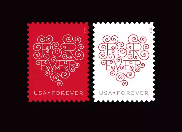 Forever Love Stamp—Studio A, Alexandria, VA; www.studioa.com: Antonia Alcala (art rejissor/dizayner), Jessica Hische (dizayner), Bill Gicker (yaradıcı direktor USPS Stamp Services), Amerika Birləşmiş Ştatları Poçt Xidməti